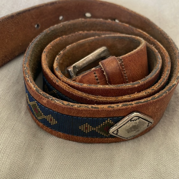 Accessories | Vintage Western Belt Silver Conchos Brown Leather Navy ...